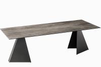China Elegant Rectangle Dining Room Table 2.0 Meter Moka Frosted Top Long Life Span for sale