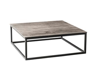 China Rectangle Artistic Coffee Tables , Tempered Glass Coffee Table Black Leg for sale
