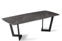China Rectangle Artistic Coffee Tables , Tempered Glass Coffee Table Black Leg for sale