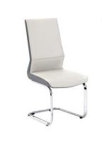 China Durable PU Dining Chairs Comfortable With Brushed Stainless Steel 0.244 Cbm for sale
