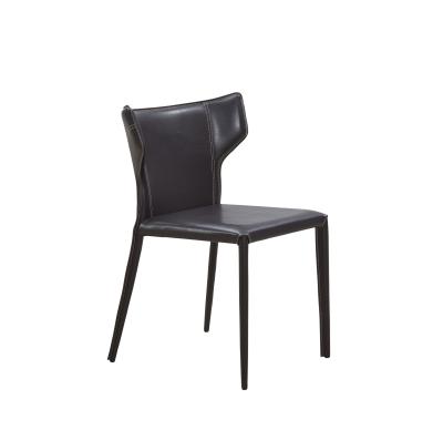 China Modern Iron Leather Furniture PU Dining Chairs With 4 Legs for sale