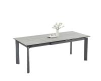 China 1400+600*900*760mm Extension Dining Table Laminam Ceramic Top With Tempered Glass Material for sale
