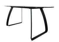 China Ceramic Fixed Dining Table , 1.6 Meter Tempered Glass Top Dining Table for sale