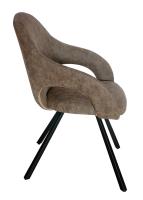China Antique Polyurethane PU Upholstered Dining Chair Livingroom Chair Leisure Chair Armrest Chair for sale