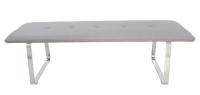 China Polyurethance PU Modern Dining Bench Heavy Duty Brushed Steel Leg for sale