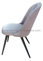 China Gentle Satiny Multi Colored Upholstered Dining Chairs Black Powder Coated Leg for sale