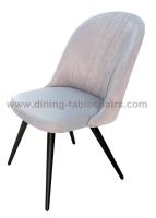 China Gentle Satiny Multi Colored Upholstered Dining Chairs Black Powder Coated Leg for sale