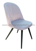 China Gentle Satiny Multi Colored Upholstered Dining Chairs Black Powder Coated Leg for sale