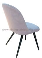 China Gentle Satiny Multi Colored Upholstered Dining Chairs Black Powder Coated Leg for sale