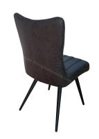 China Leathaire Technical Fabric Upholstered Dining Chairs Thickly Foamed Seat for sale
