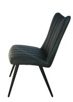 China Leathaire Technical Fabric Upholstered Dining Chairs Thickly Foamed Seat for sale