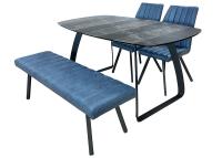 China High Breathability Fabric Upholstered Dining Chairs Heavy Duty Steel Legs for sale