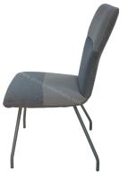 China Leisure Fabric Upholstered Dining Chairs High Density Sponge Grey Shell for sale