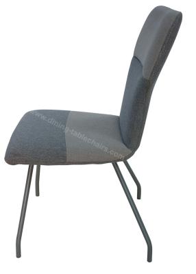 China Leisure Fabric Upholstered Dining Chairs High Density Sponge Grey Shell for sale