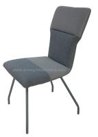 China Leisure Fabric Upholstered Dining Chairs High Density Sponge Grey Shell for sale