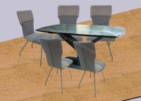 China Leisure Fabric Upholstered Dining Chairs High Density Sponge Grey Shell for sale