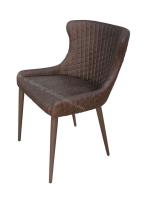 China Brown Upholstered Living Room Chair Powder Coating Finish Easily Cleaning for sale