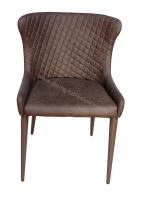 China Brown Upholstered Living Room Chair Powder Coating Finish Easily Cleaning for sale