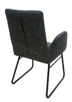 China Textured PU Dining Chair High Density Sponge Washable Grey Fabric Shell for sale