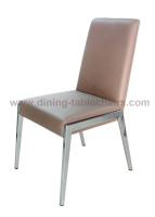 China Polyurethane PU Upholstered Chromed Dining Chair Livingroom Chair Leisure Chair for sale