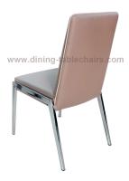 China Polyurethane PU Upholstered Chromed Dining Chair Livingroom Chair Leisure Chair for sale
