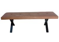 China Anli PU Upholstered Dining Bench Powder Coating In Sanding Black Skin Friendly for sale