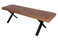 China Anli PU Upholstered Dining Bench Powder Coating In Sanding Black Skin Friendly for sale