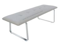 China Polyurethance PU Modern Dining Bench Heavy Duty Brushed Steel Leg for sale