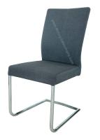 China Grey Fabric Upholstered Dining Chairs , Modern Living Room Chair U Suspending Leg for sale