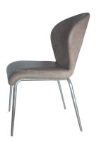 China Customized PU Dining Chairs Chrome Plated Legs High Density Sponge for sale