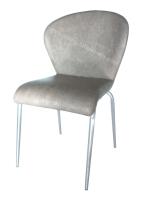 China Customized PU Dining Chairs Chrome Plated Legs High Density Sponge for sale
