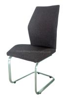 China Leisure Stainless Dining Chair Polyester Fabric Brown Shell Brushed Stainless Leg for sale