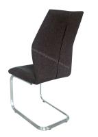 China Leisure Stainless Dining Chair Polyester Fabric Brown Shell Brushed Stainless Leg for sale