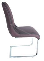China Stylish Modern Chrome Dining Chairs Leathaire Technical Fabric PU Look Surface for sale