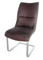 China Stylish Modern Chrome Dining Chairs Leathaire Technical Fabric PU Look Surface for sale