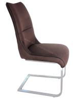 China Stylish Modern Chrome Dining Chairs Leathaire Technical Fabric PU Look Surface for sale