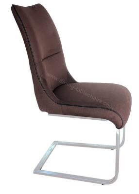China Stylish Modern Chrome Dining Chairs Leathaire Technical Fabric PU Look Surface for sale