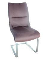 China Stylish Modern Chrome Dining Chairs Leathaire Technical Fabric PU Look Surface for sale