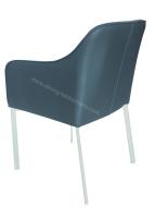 China Robust Legs PU Dining Chairs , Elegant Chrome Office Chair Maintain Free for sale