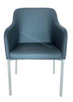 China Robust Legs PU Dining Chairs , Elegant Chrome Office Chair Maintain Free for sale