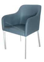 China Robust Legs PU Dining Chairs , Elegant Chrome Office Chair Maintain Free for sale