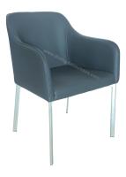 China Robust Legs PU Dining Chairs , Elegant Chrome Office Chair Maintain Free for sale