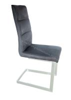 China Leathaire Technical Fabric Upholstered Dining Chairs Sanding Finish Stainless Leg for sale
