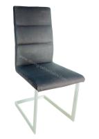 China Leathaire Technical Fabric Upholstered Dining Chairs Sanding Finish Stainless Leg for sale
