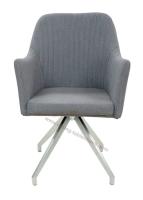 China Fabric Upholstered Stainless Dining Chair Livingroom Chair  Armrest Chair Leisure Chair for sale