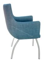 China Fabric Upholstered Stainless Dining Chair Livingroom Chair Armrest Chair Leisure Chair for sale