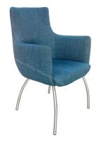 China Fabric Upholstered Stainless Dining Chair Livingroom Chair Armrest Chair Leisure Chair for sale