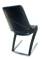 China Black PU Dining Chairs , Unique Dining Chairs Ergonomical Design Low Moving Noise for sale