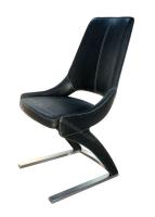 China Black PU Dining Chairs , Unique Dining Chairs Ergonomical Design Low Moving Noise for sale