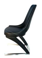 China Black PU Dining Chairs , Unique Dining Chairs Ergonomical Design Low Moving Noise for sale
